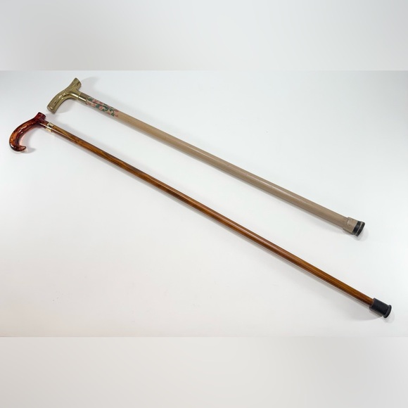 Source Unknown | Other | Amber Derby Handle Cherry Shaft Brass Handle W ...